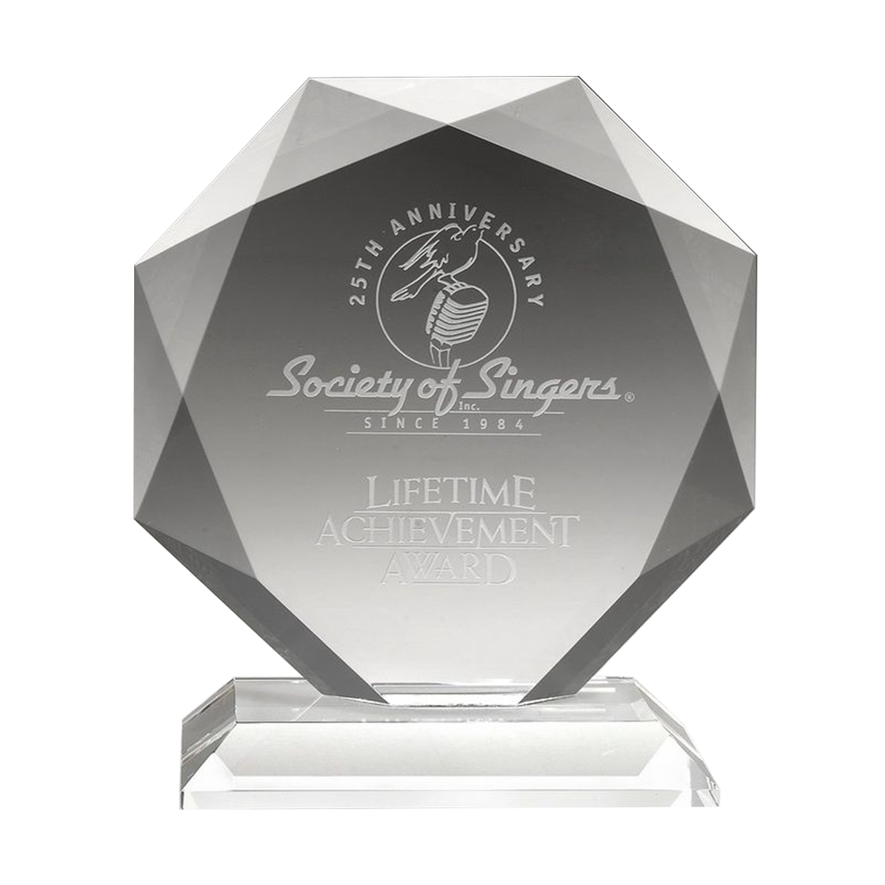 Diamond Beveled Crystal Award on Clear Base – Cowart Awards