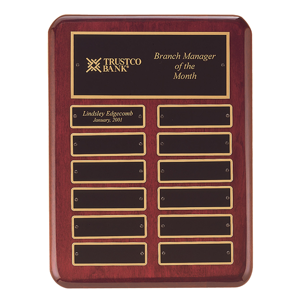 Perpetual Plaque on Rounded Rosewood Piano Finish Board with Black Bra ...